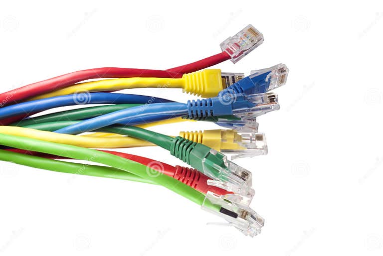 Multi Coloured Ethernet Network Cables Stock Photo - Image of green ...