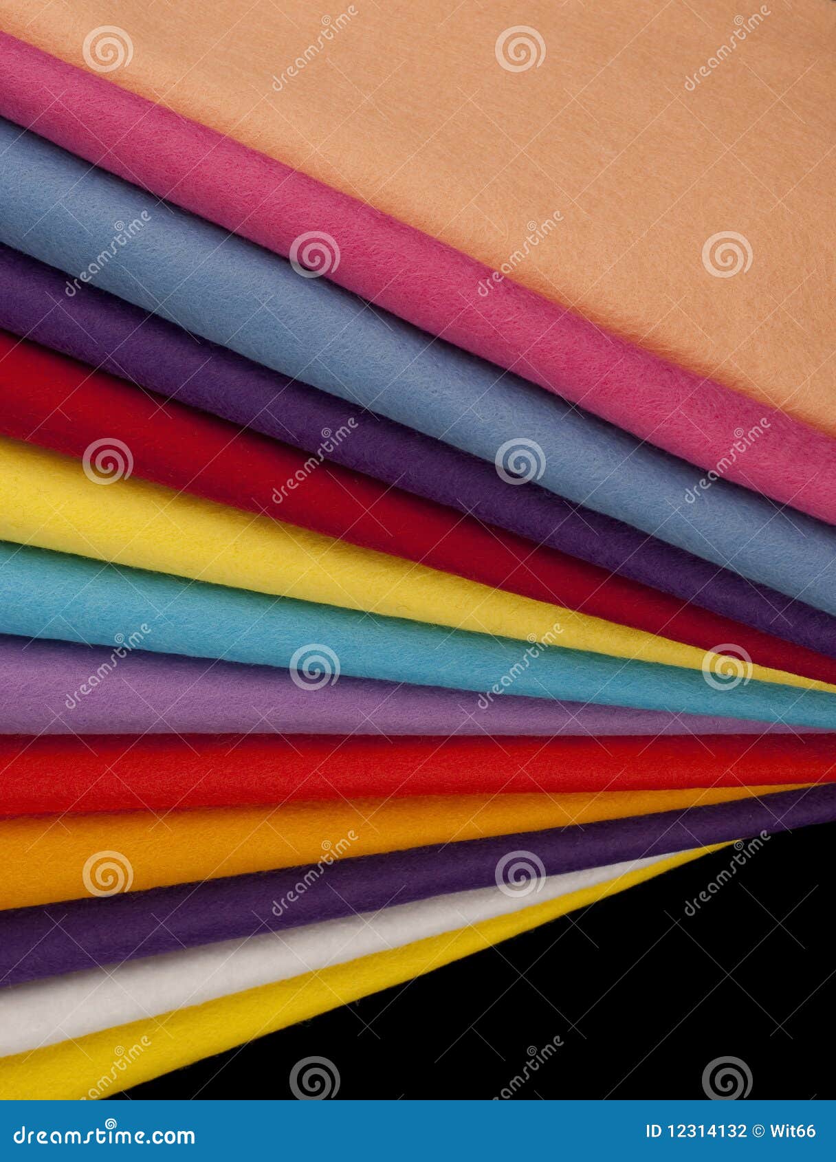 Multi Coloured Felt Fabrics Stock Photo - Image of black, saturated ...