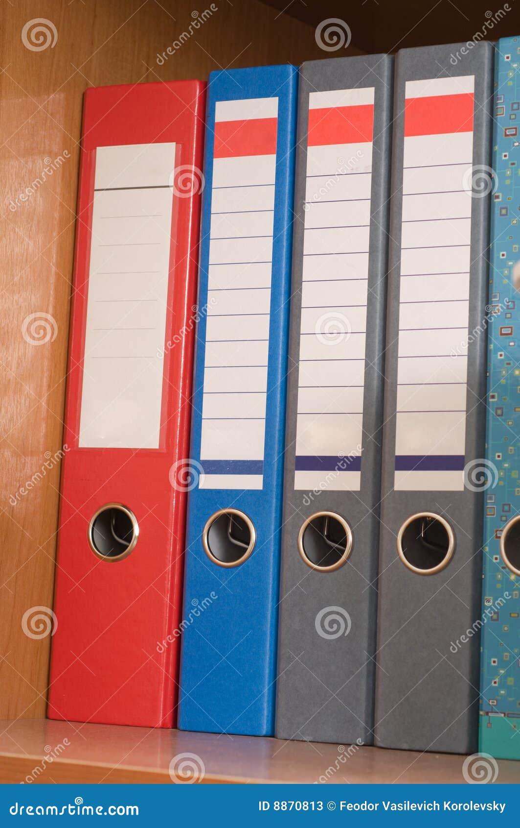 Multi-coloured folders. stock image. Image of papers, brown - 8870813