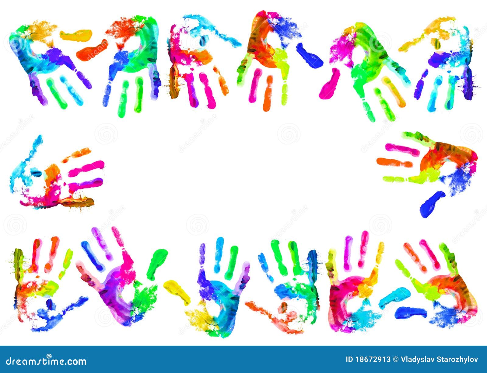 Multi coloured handprints stock illustration. Illustration of ...