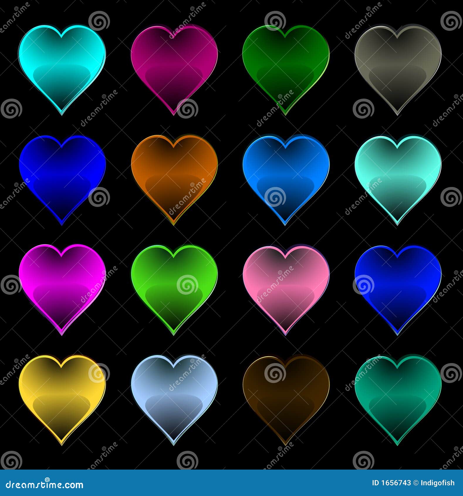Cool Multi Colored Hearts