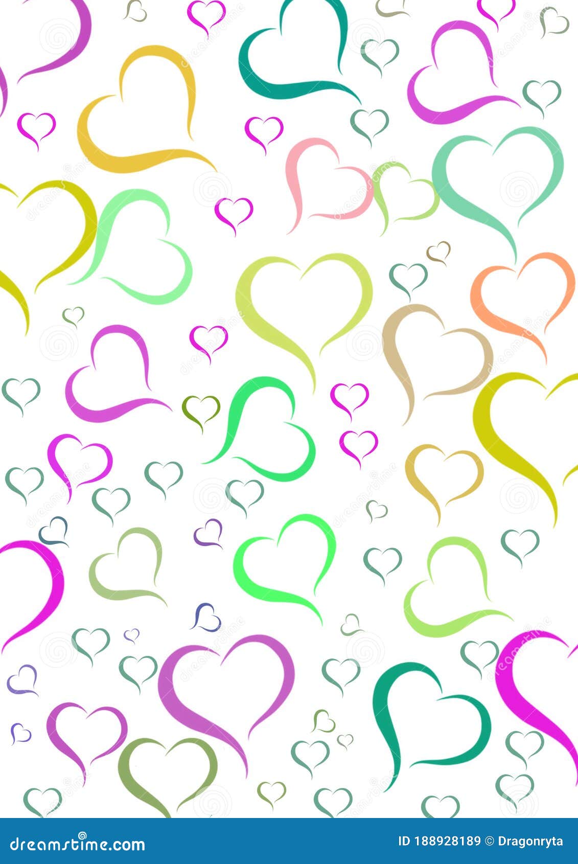 Multi Coloured Hearts on White Background Stock Illustration ...