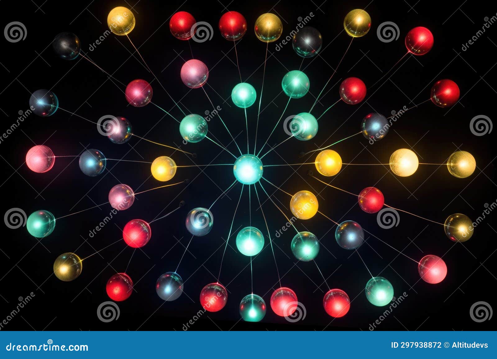 Red Light Orbs In Munich Park At Night With Path Royalty-Free Stock ...