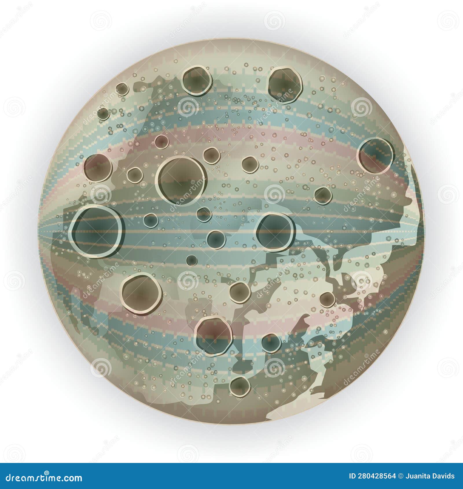 Cratered Moon stock illustration. Illustration of ball - 280428564