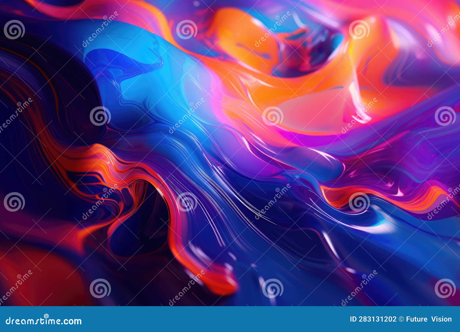 Multi Coloured Neon Waves Background, Created Using Generative Ai ...