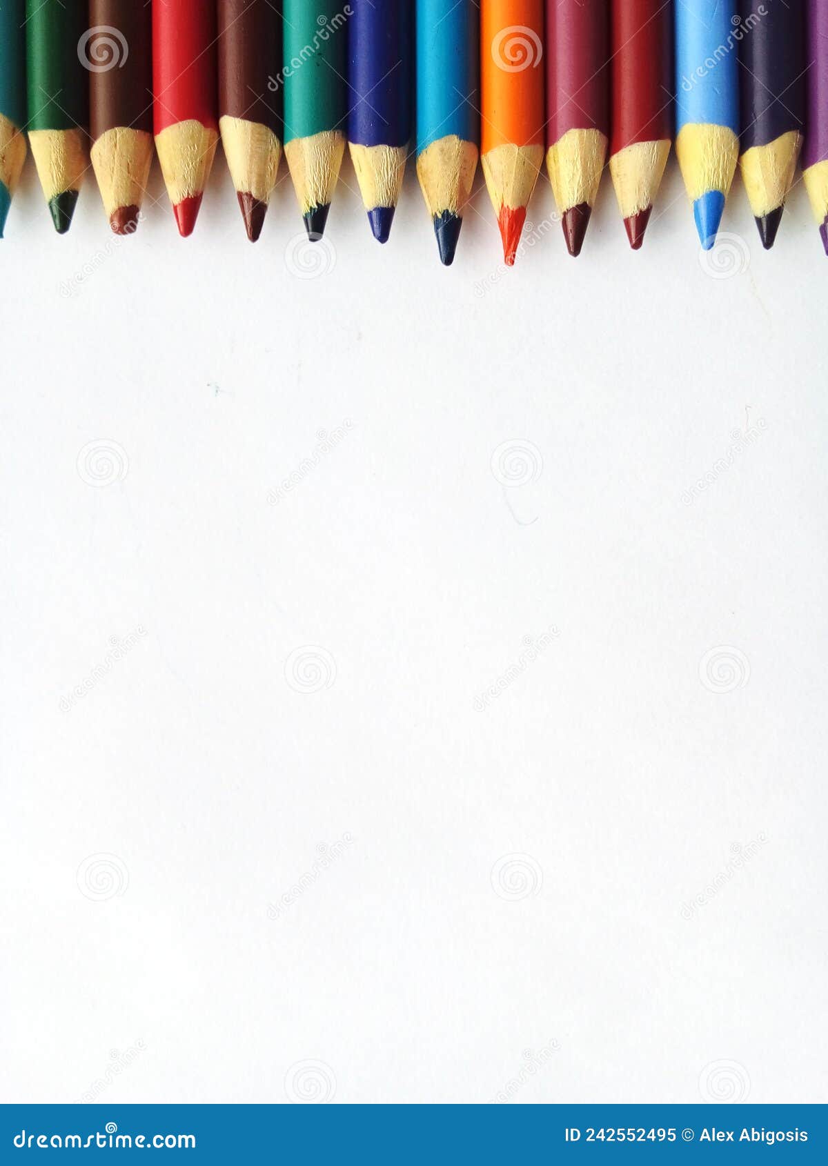 Crayons Border On White Drawing Paper. Stock Image | CartoonDealer.com ...