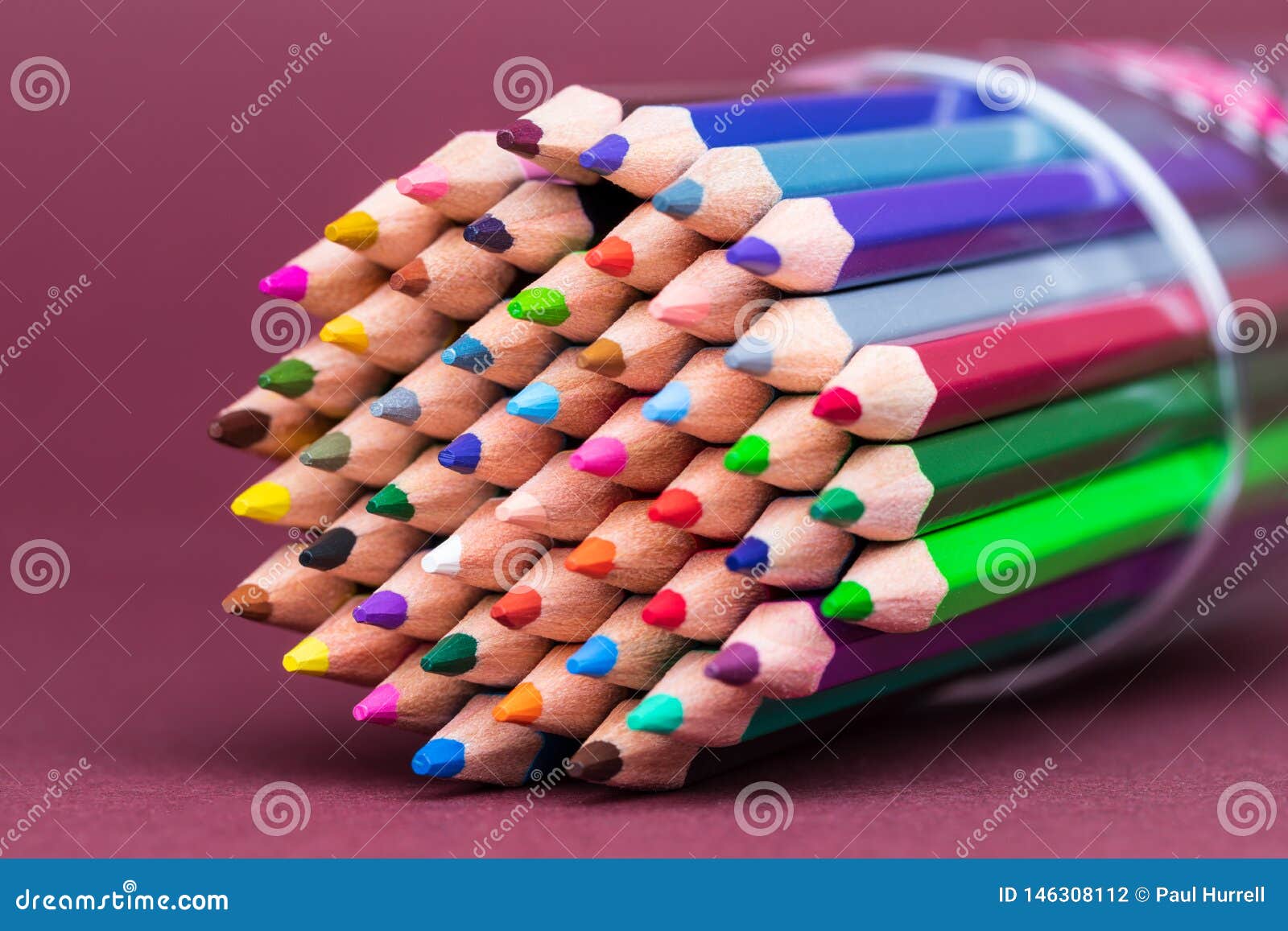 Multiple Coloured Pencil Tips Facing Left Stock Photo - Image of white ...