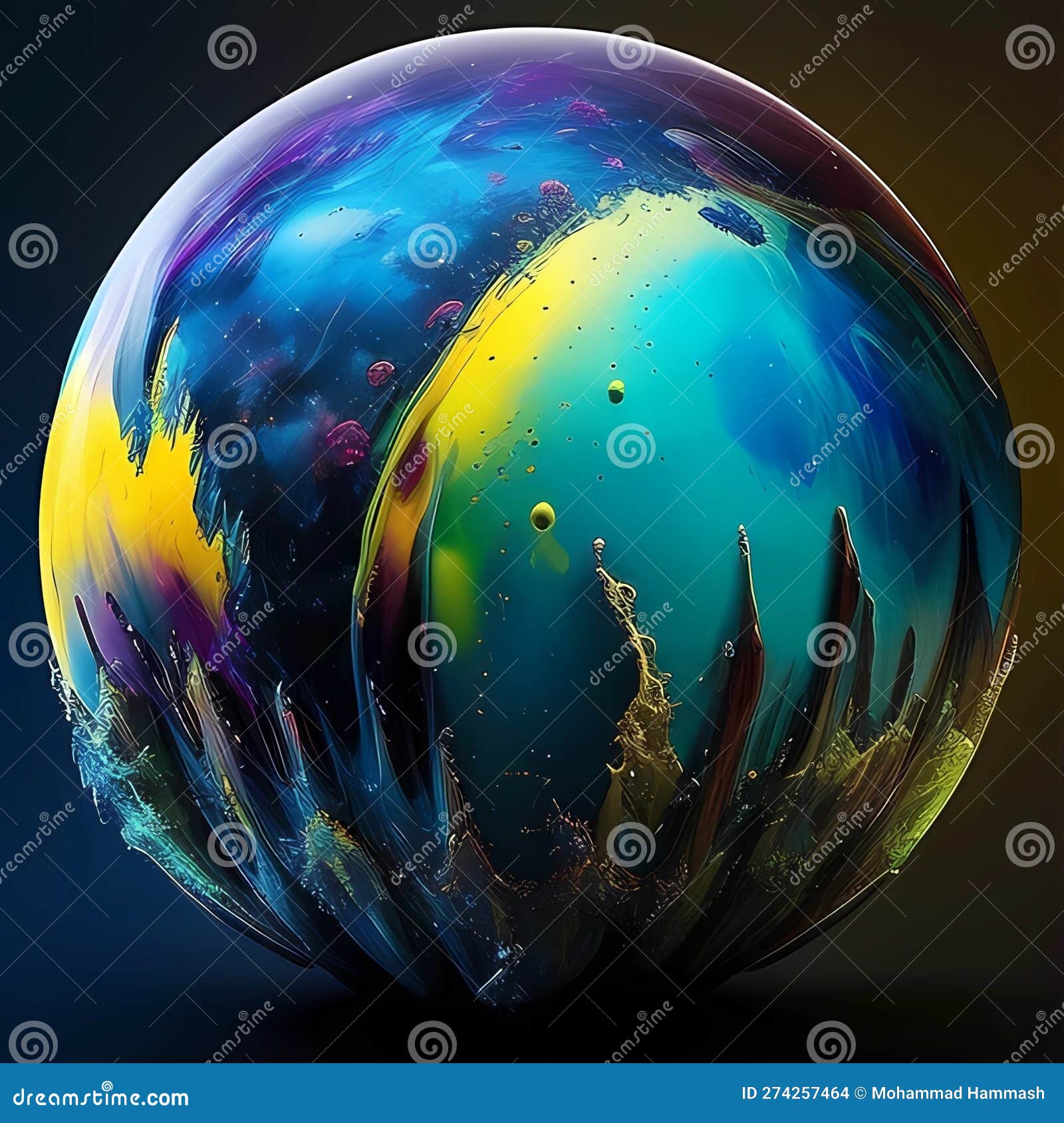 Multi-Coloured Planet, Made with Generative AI Stock Illustration ...