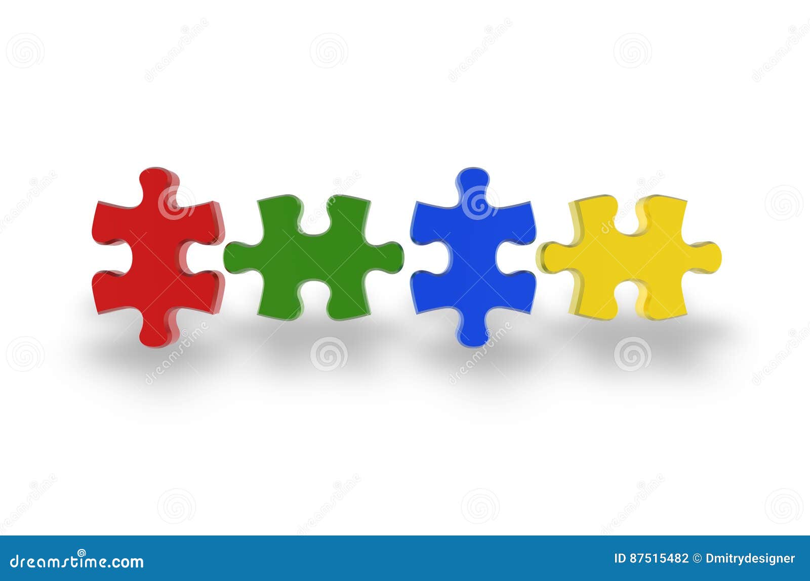 Multi-coloured Puzzle Isolated On White Background Stock Illustration ...