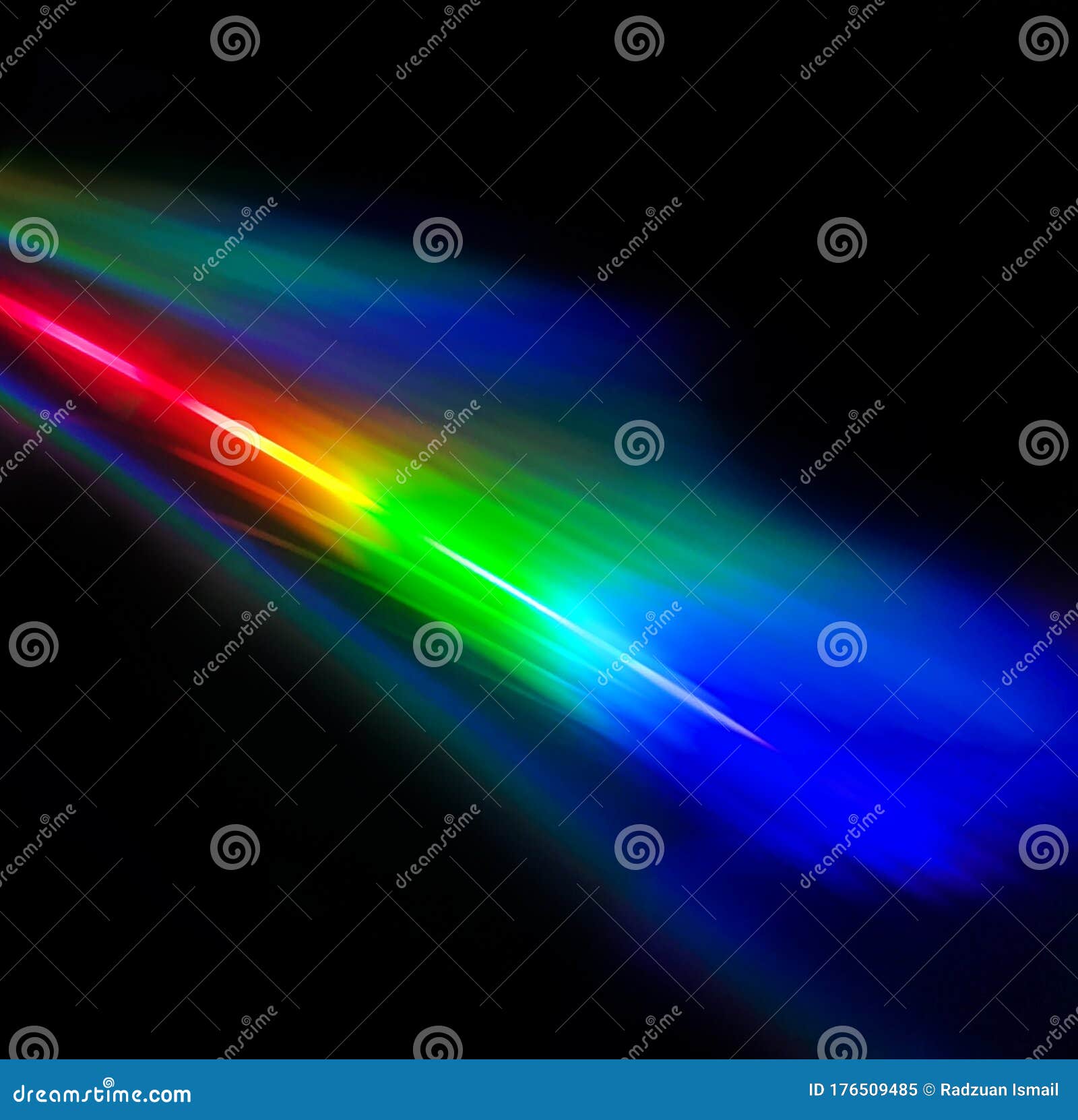 Multi Coloured Ray Isolated on Black Bavkground Stock Image - Image of ...