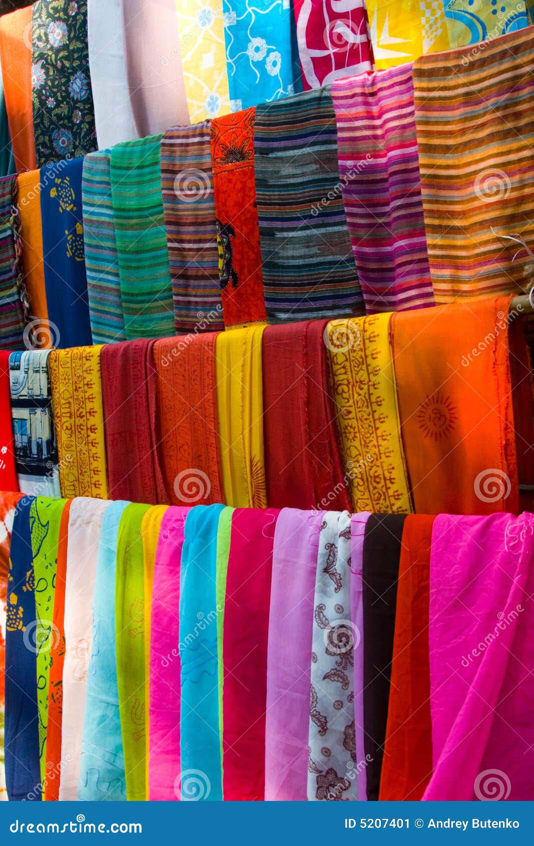 Multi-coloured scarfs stock image. Image of india, colours - 5207401