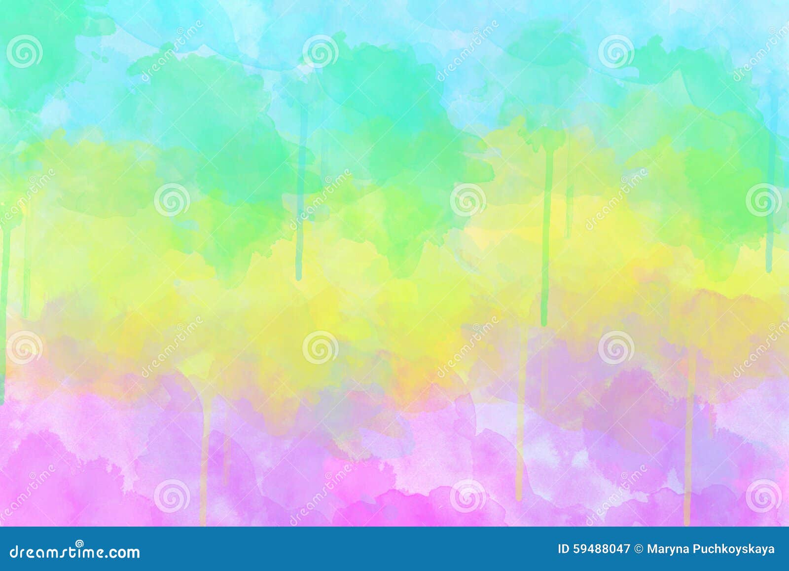 Multi-coloured Spot, Watercolour Abstract Stock Image - Image of ...