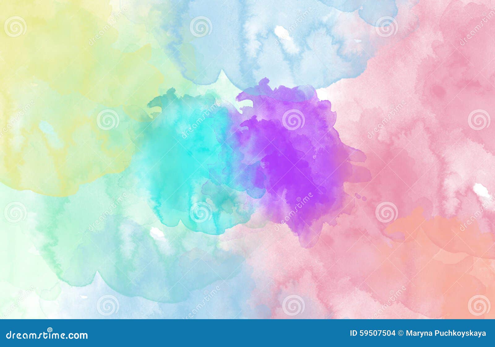 Multi-coloured Spot, Watercolour Abstract Stock Illustration ...