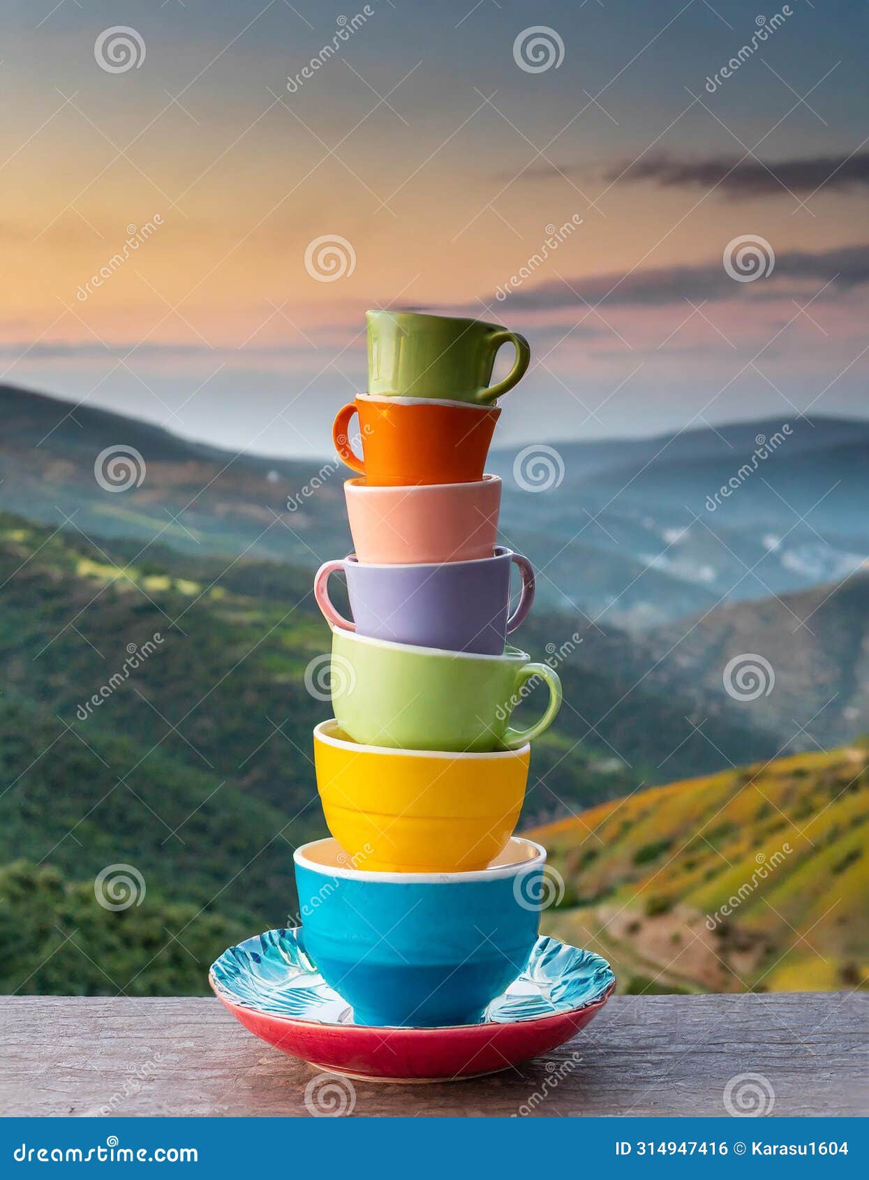 Multi- Coloured Stacking Cups Stock Photo - Image of china, child ...