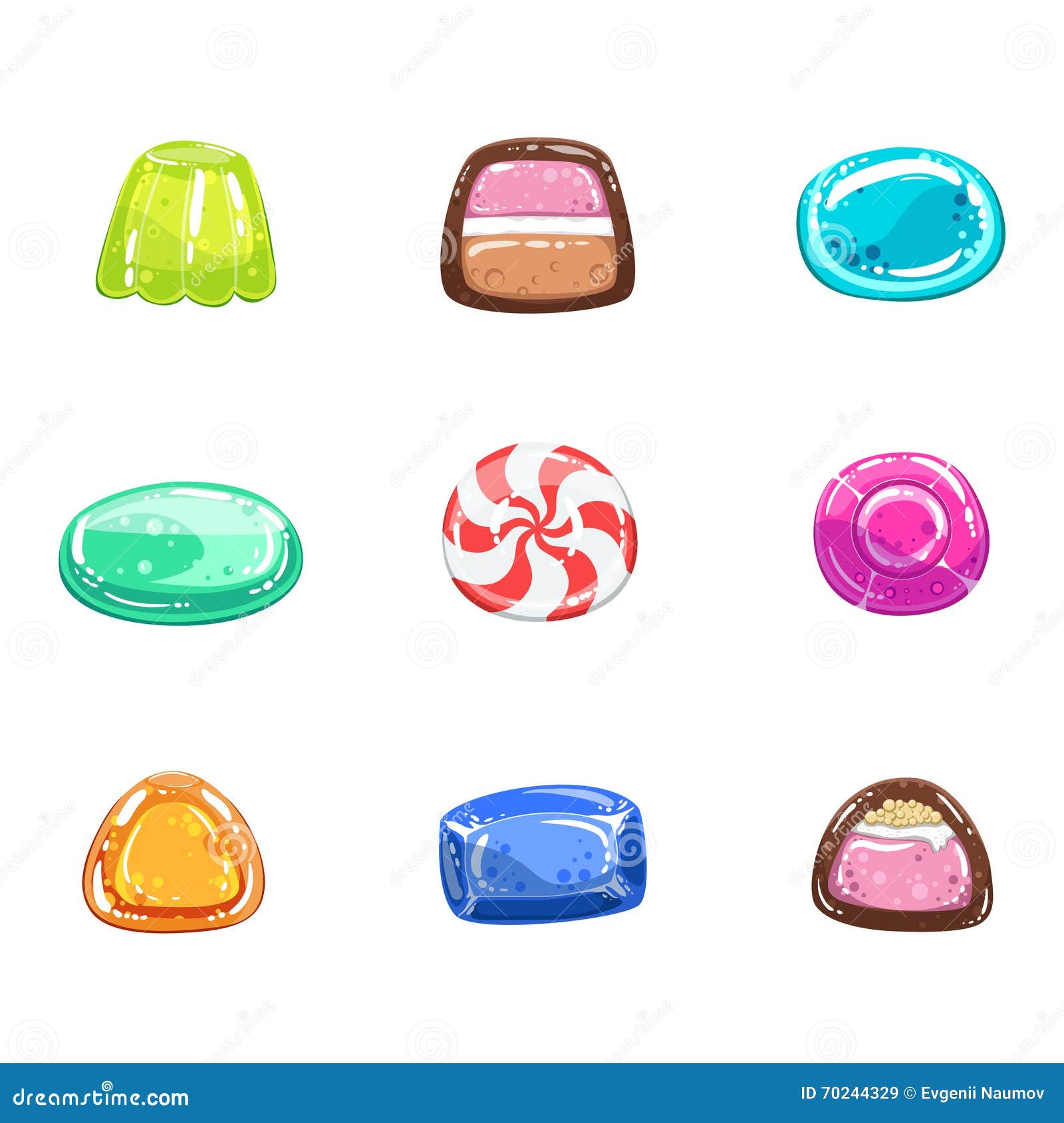 Multi-coloured Sweets Set stock vector. Illustration of collection ...