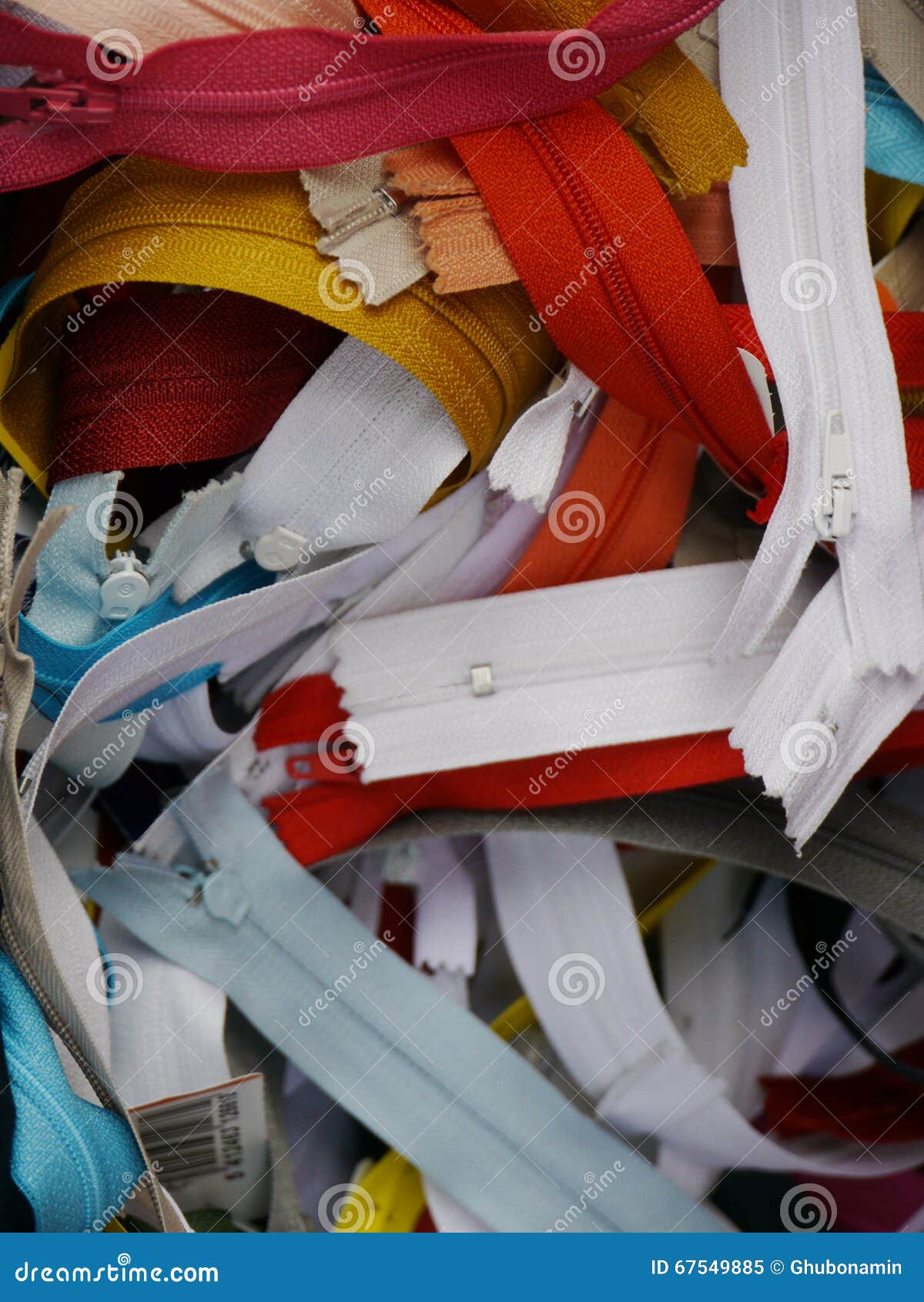 Multi coloured zips stock image. Image of sewing, multi - 67549885