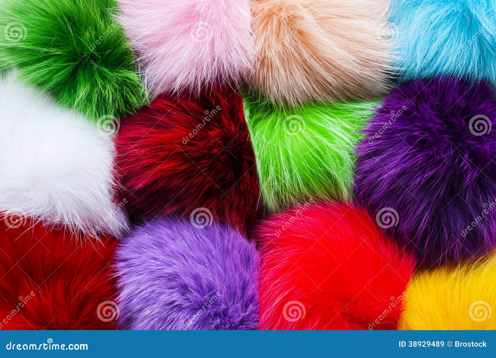 Multi Colours Fluffy Balls Background Stock Image - Image of blue ...