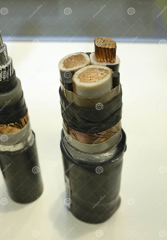 Multi-conductor Control and Power Cables, Sheathed. Closeup Stock Photo ...