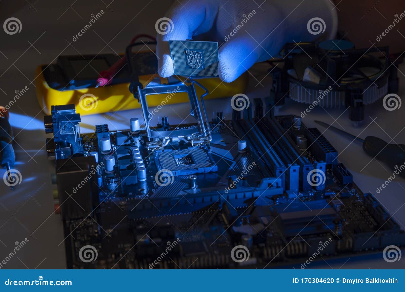 Multi Core CPU Installation on Computer Stock Photo - Image of power ...