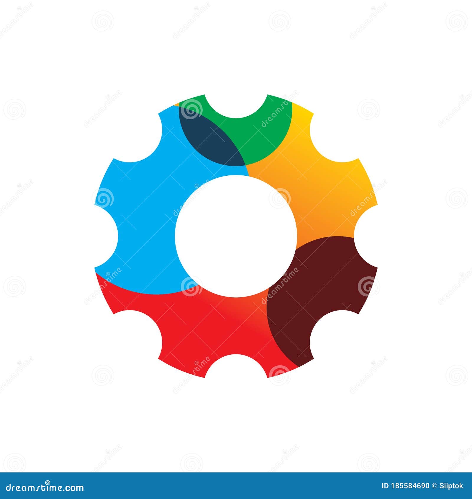 Full Color Gear Circle Logo Design Stock Illustration - Illustration of ...