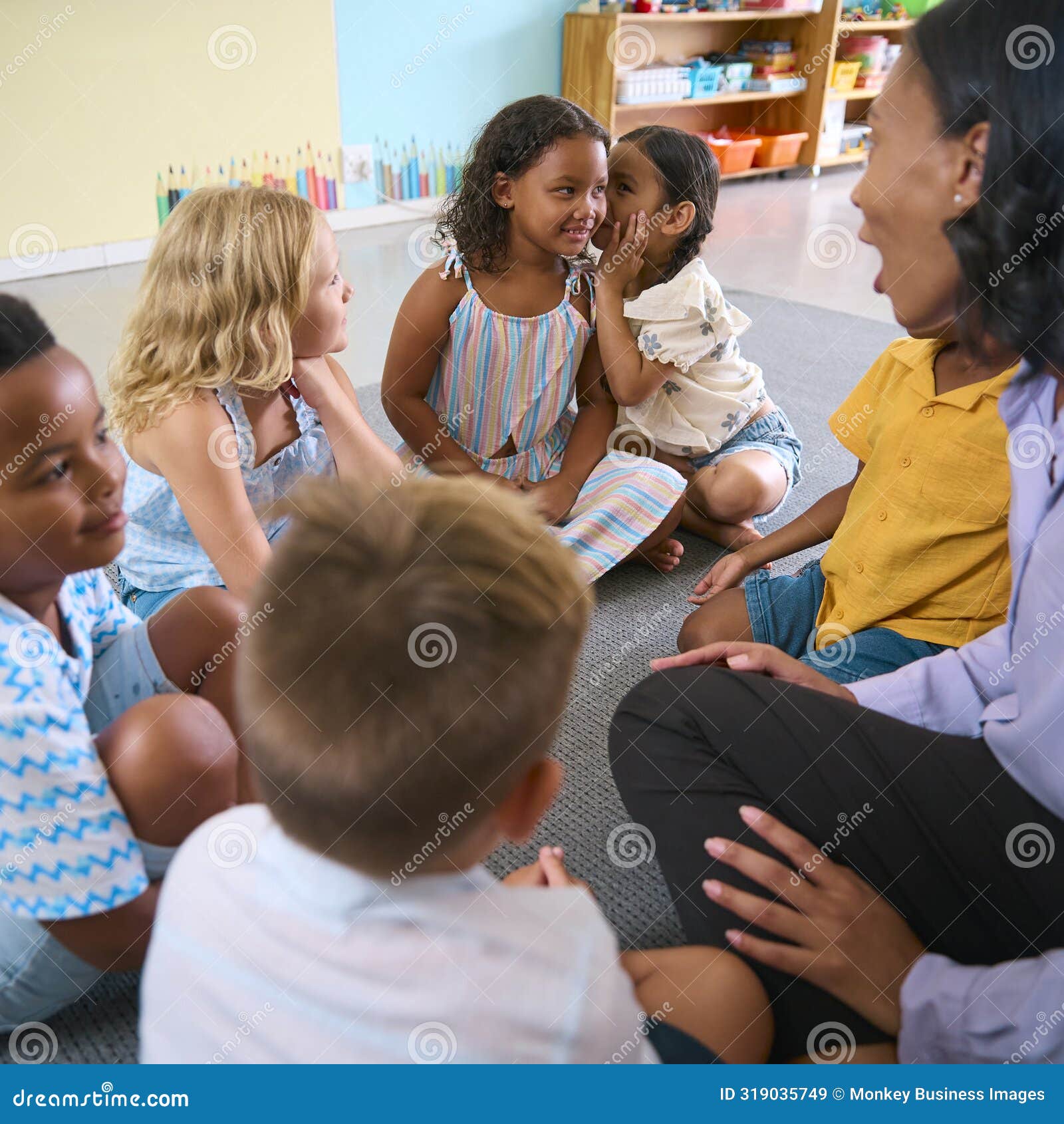 Multi-Cultural Primary or Elementary School Class with Students ...