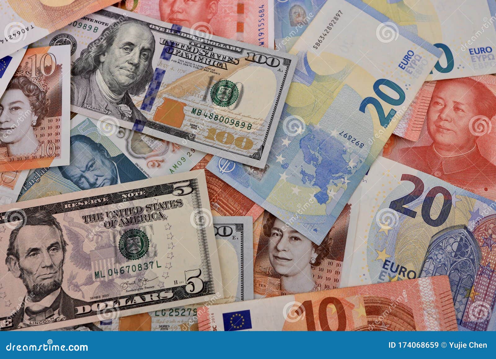 Multi Currency Collection Banknotes. Background Editorial Stock Image ...