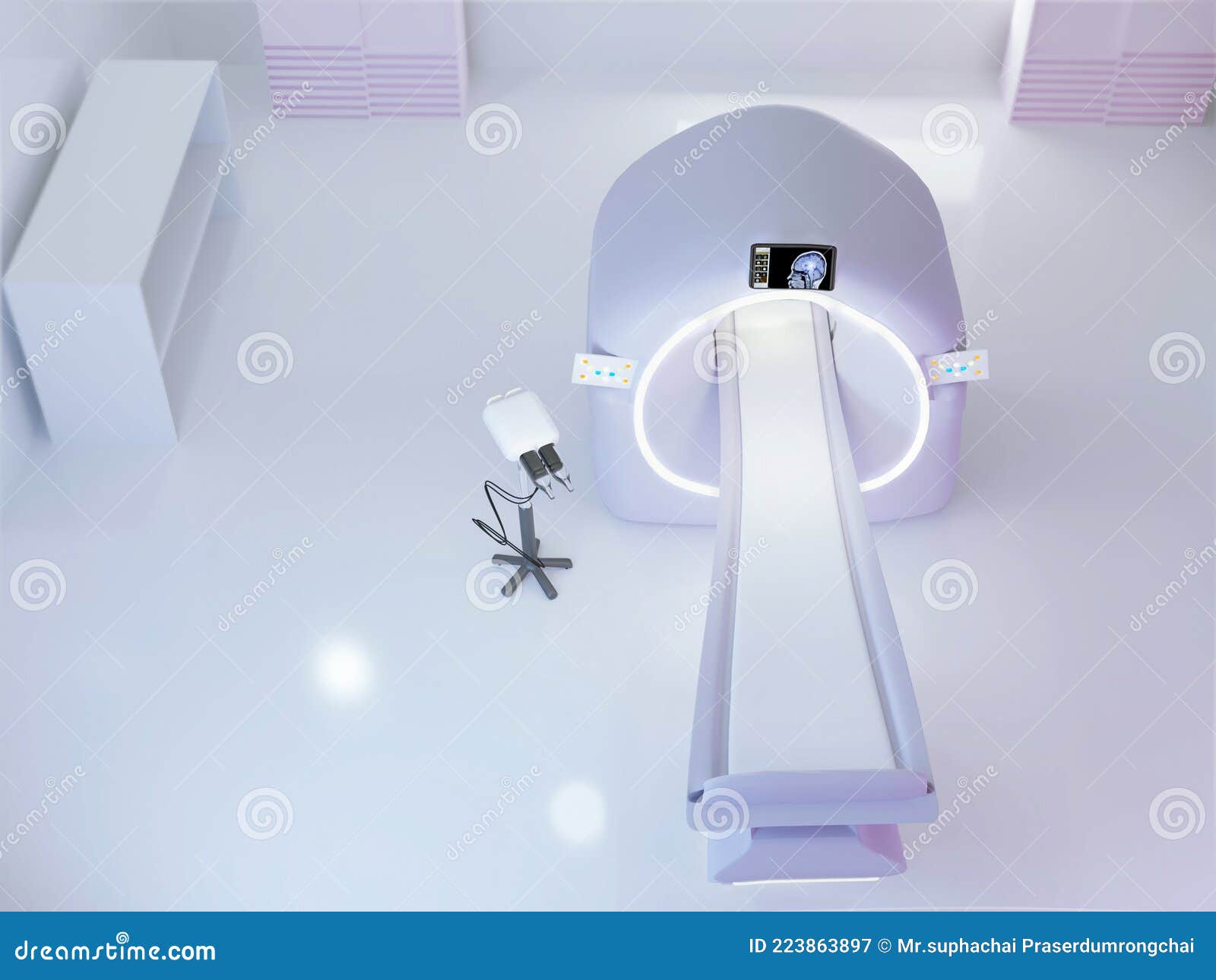 Multi Detector CT Scanner or Computed Tomography in CT-SCAN Room with ...
