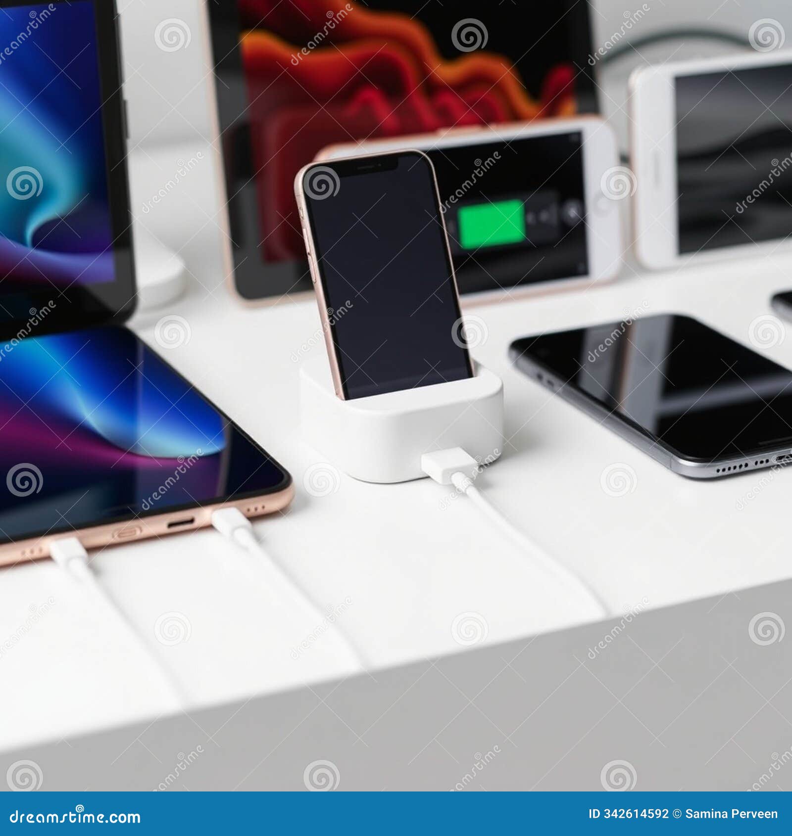 A Multi-device Charging Station, Featuring Multiple USB Ports Stock ...