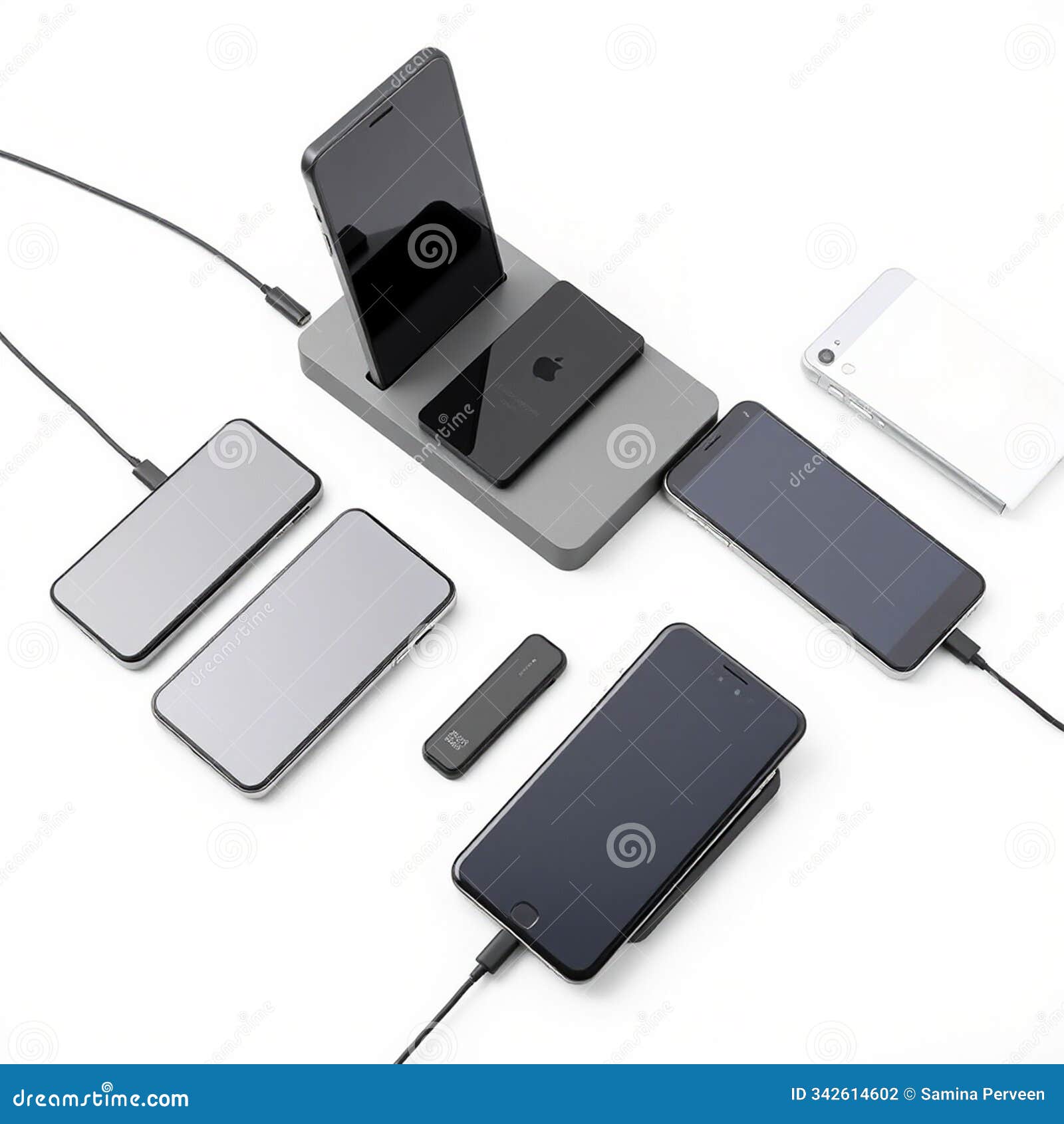 A Multi-device Charging Station, Featuring Multiple USB Ports Stock Illustration - Illustration ...