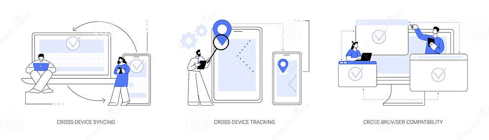 Multi-device Compatibility Abstract Concept Vector Illustrations. Stock ...