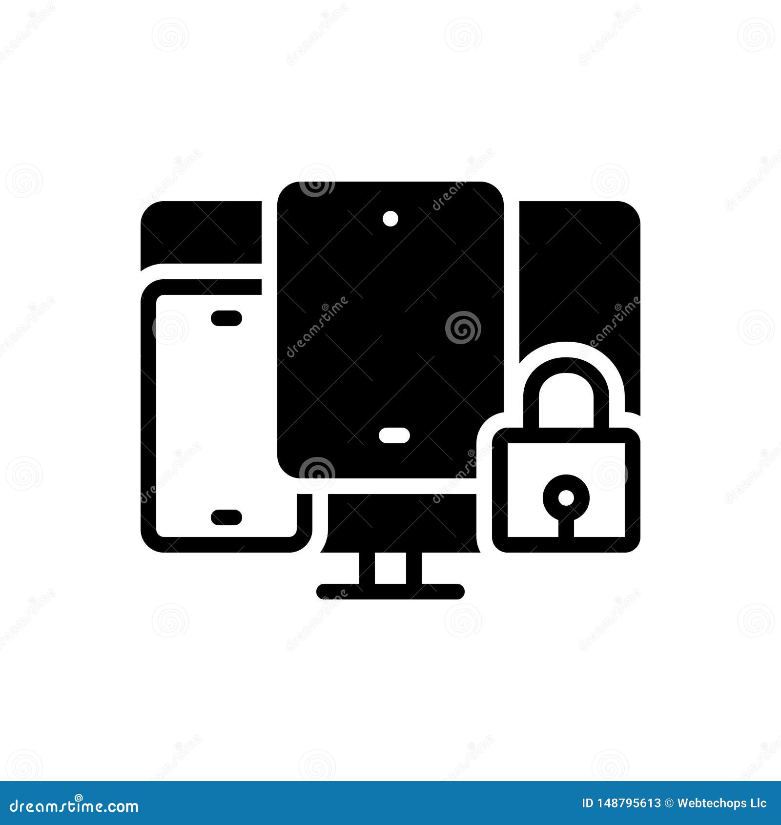 Black Solid Icon for Multi Device, Security and Antivirus Stock Vector ...