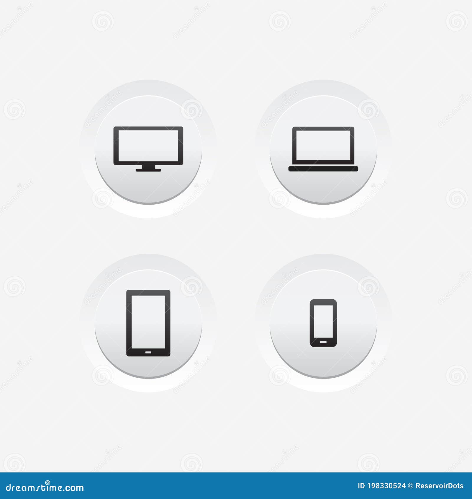 Multi Device Responsive UI Buttons Stock Vector - Illustration of ...