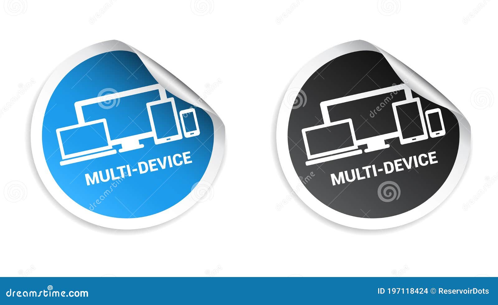Multi-Device Stickers Vector Stock Vector - Illustration of blank ...