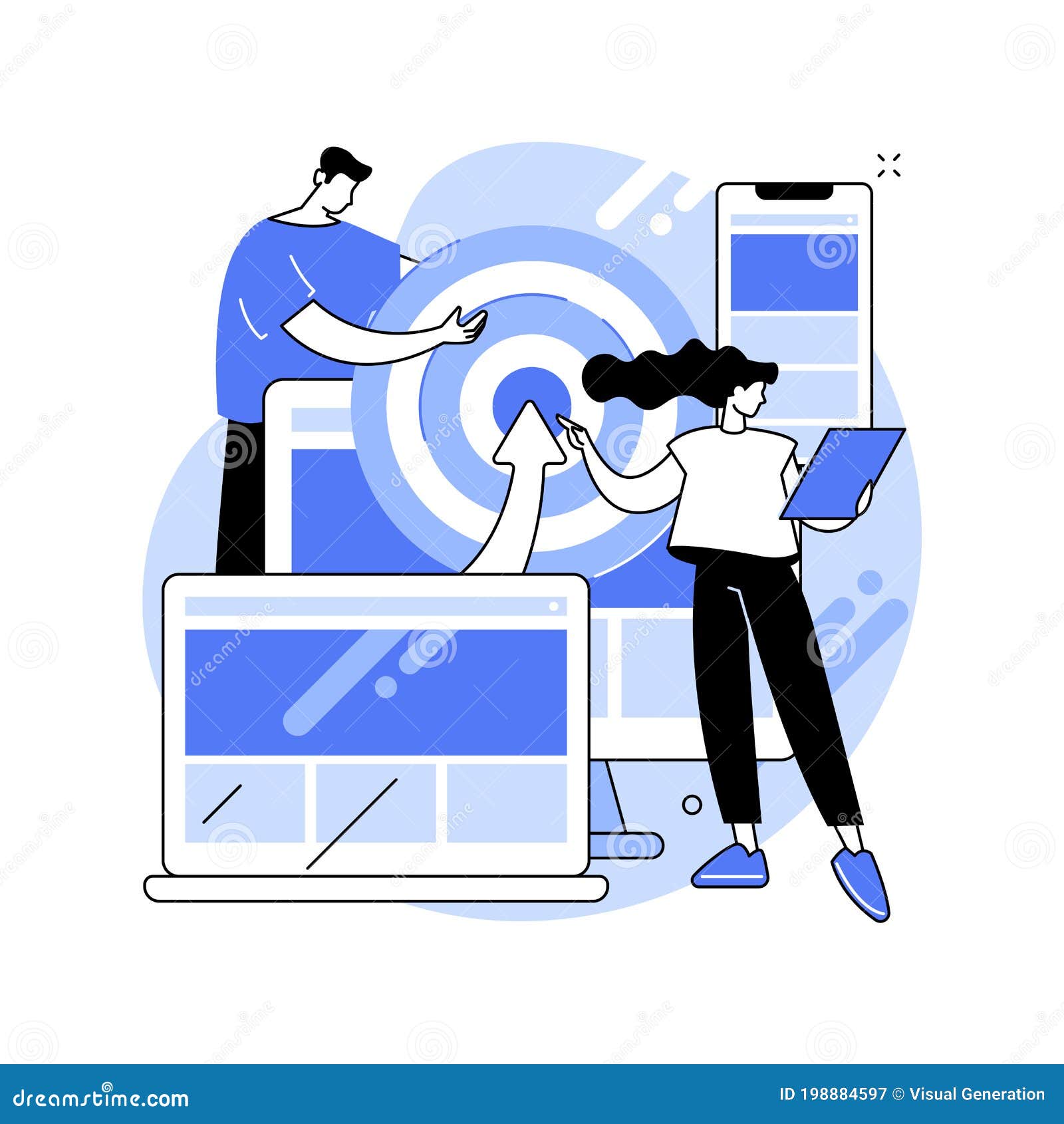 Multi Device Targeting Abstract Concept Vector Illustration. Stock ...