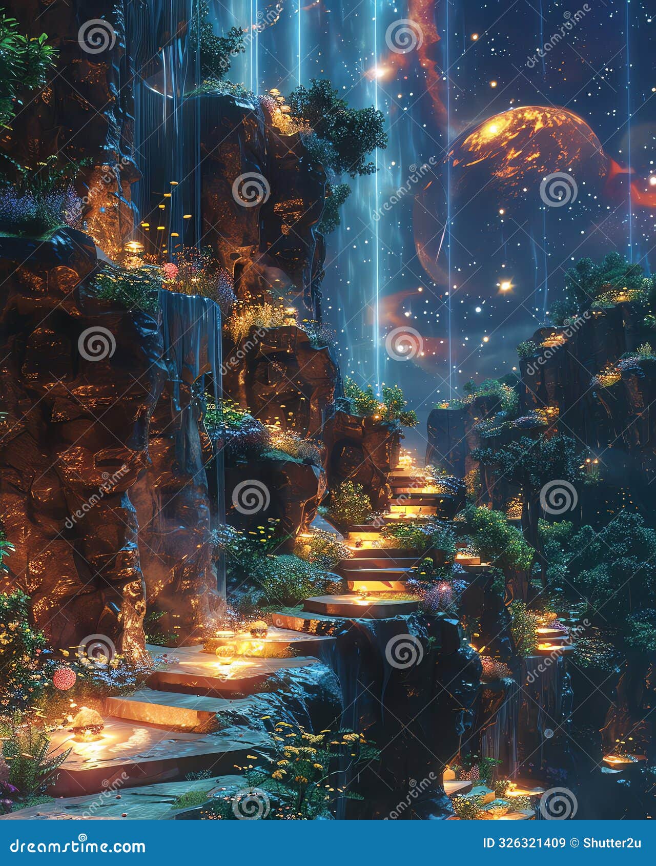 Multi Dimensional Earth Day Event with Portals Showing Various Earth ...