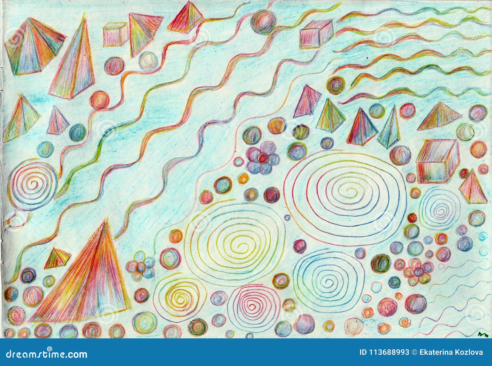 Multi-dimensional Figures in Space Stock Illustration - Illustration of ...