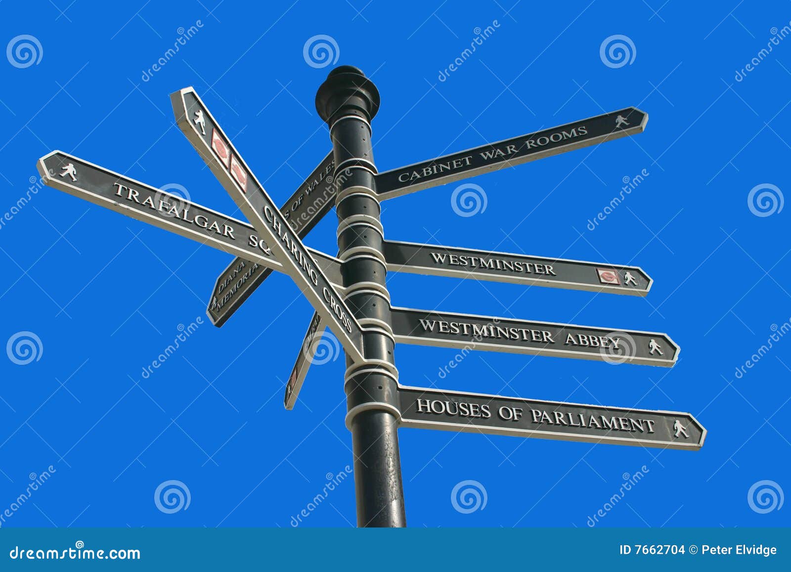 Multi-direction London Tourist Signpost Stock Photo - Image of signpost ...