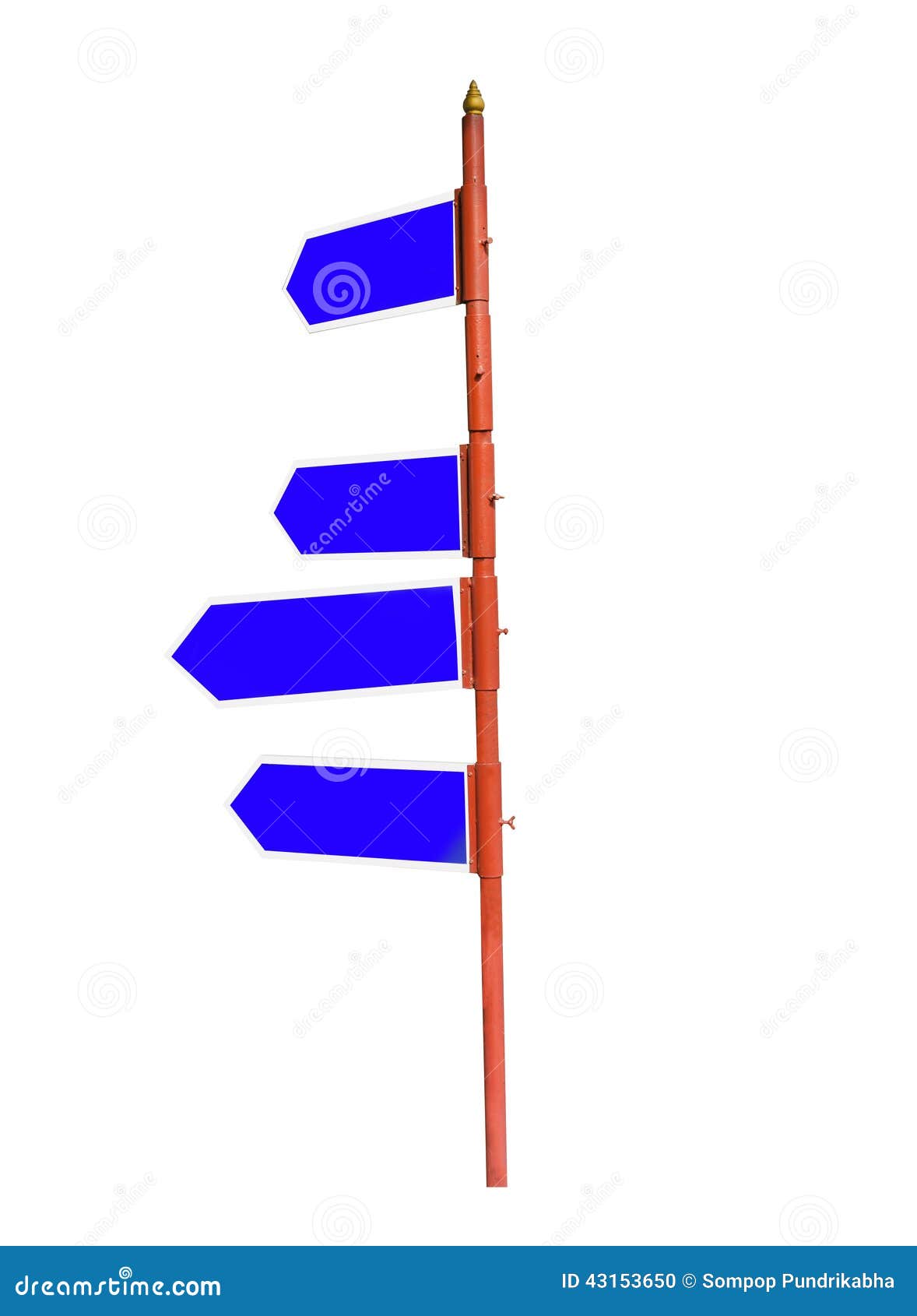 Multi-directional Four Way Signpost with Blank Spaces for Text. Stock ...