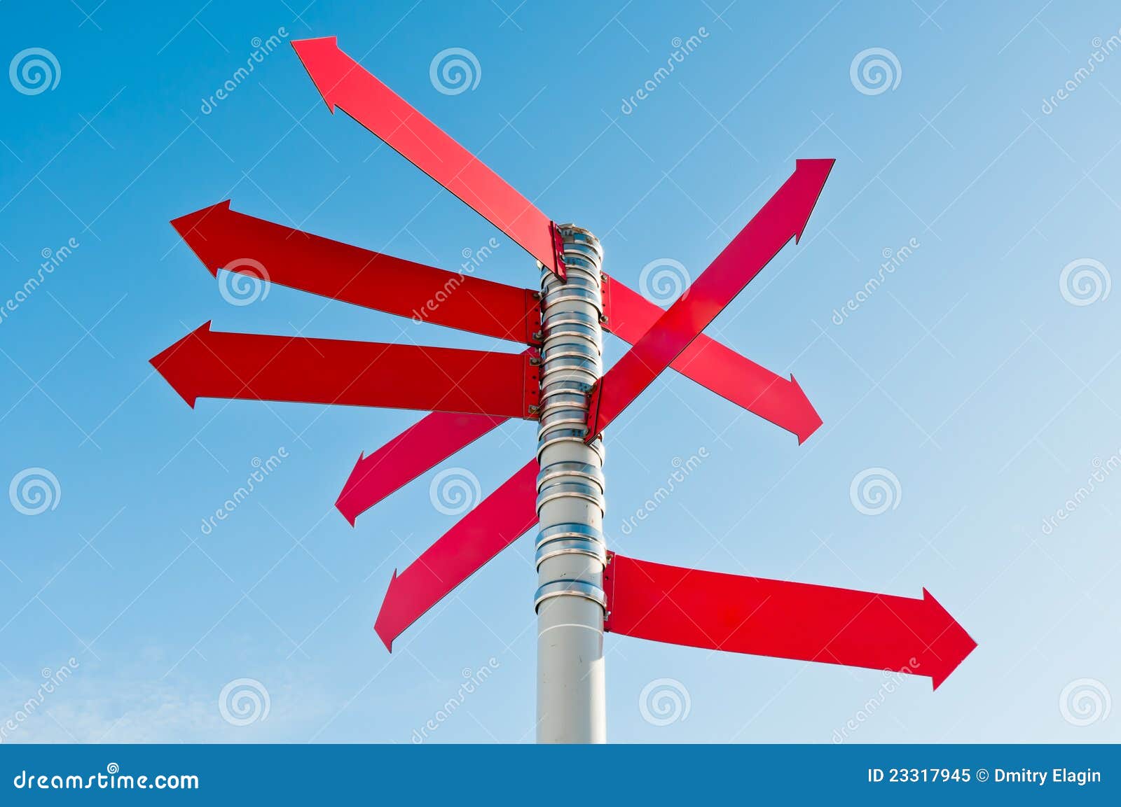 Multi-directional red sign stock image. Image of clear - 23317945