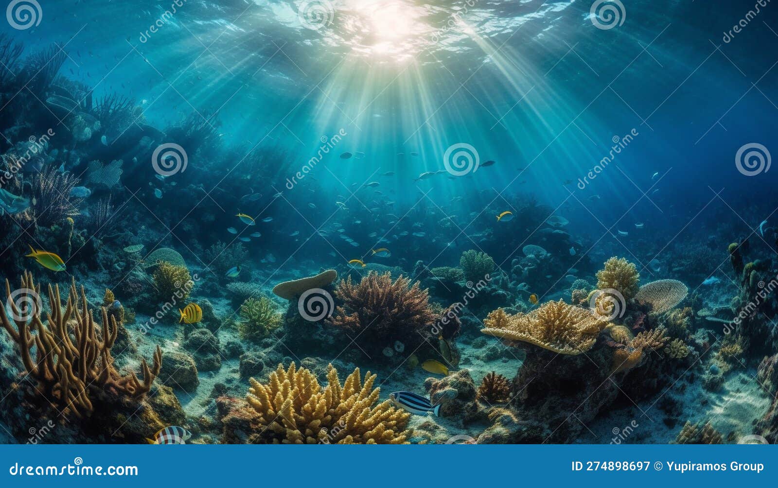 Multi Ed Fish Swarm Soft Coral in Tropical Reef Generated by AI Stock ...