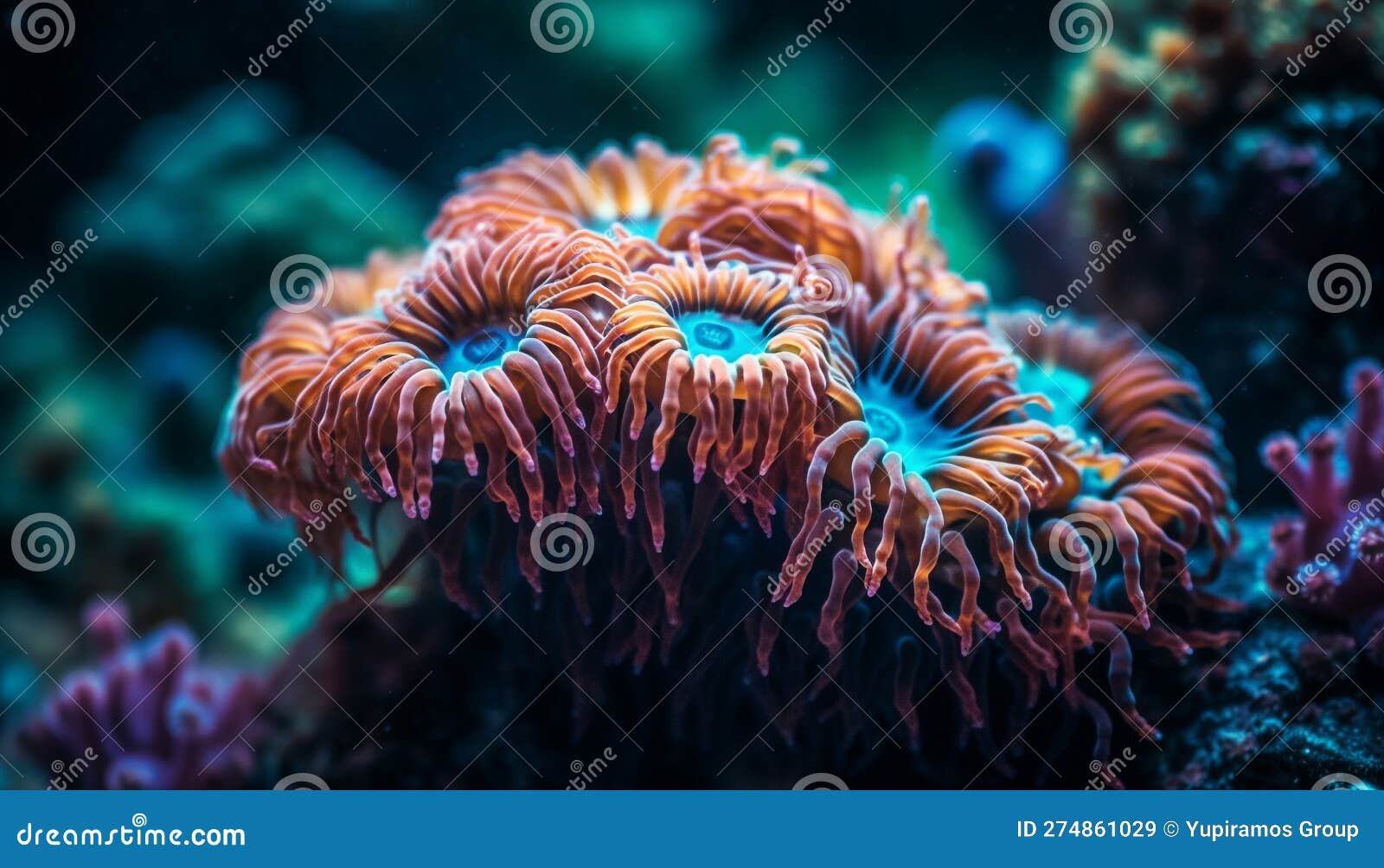 Multi Ed Fish Swim in Beautiful Coral Reef Generated by AI Stock ...