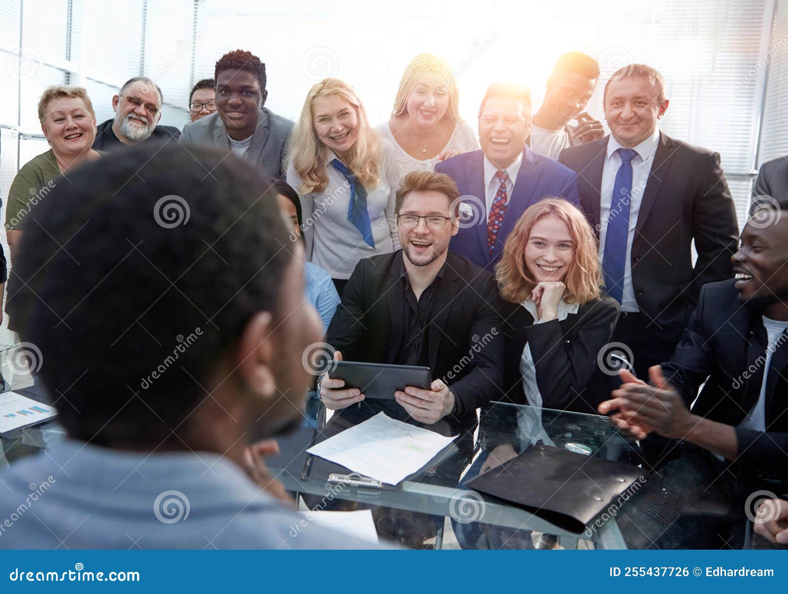 Multi Ethnic Business Group Meeting Around the Table Stock Photo ...