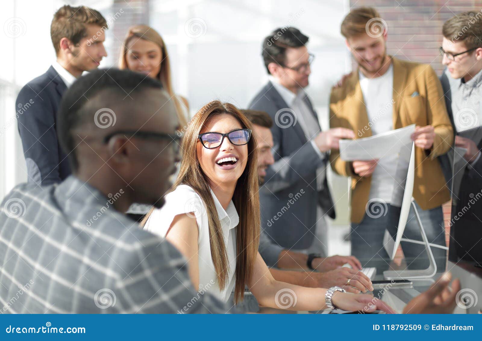 Multi-ethnic Business Team in the Workplace Stock Image - Image of ...