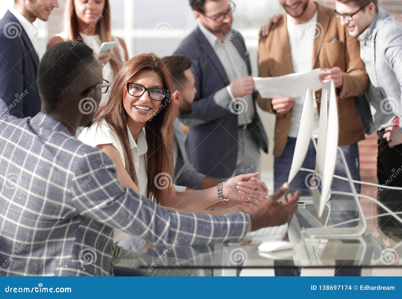 Multi-ethnic Business Team in the Workplace Stock Photo - Image of ...