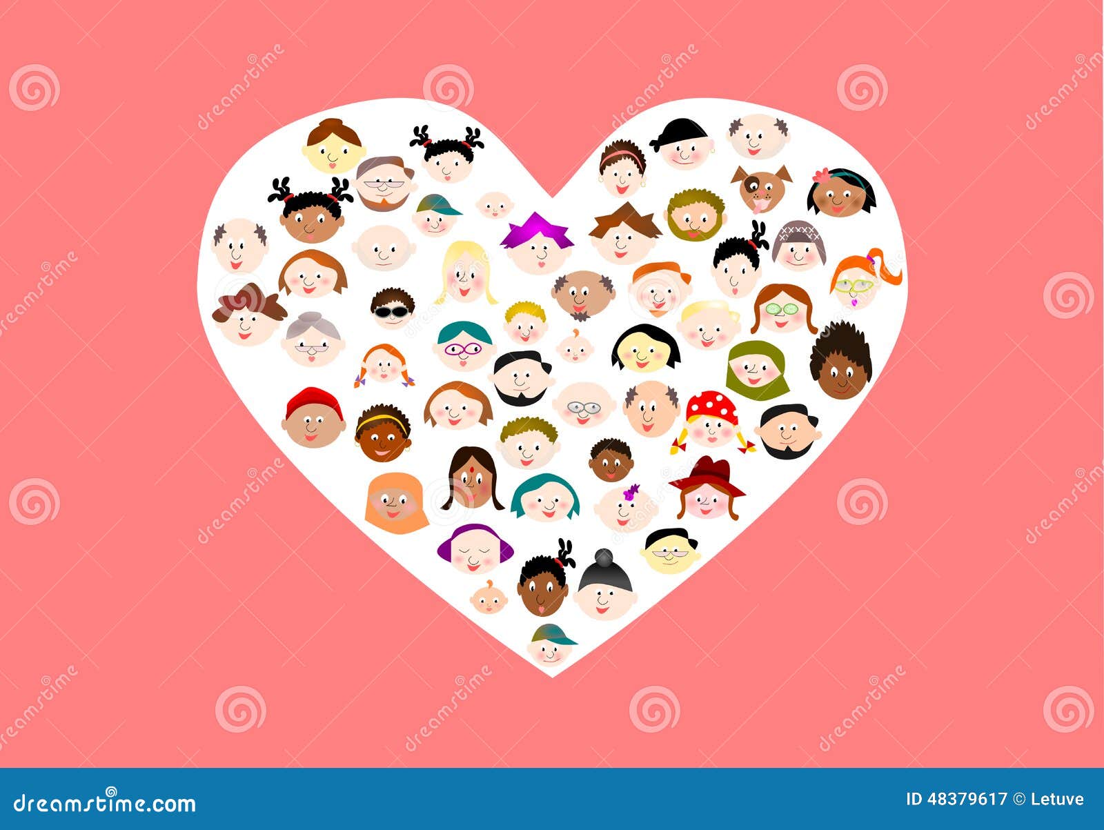 Multi Ethnic Cartoon Faces Royalty-Free Stock Photo | CartoonDealer.com ...