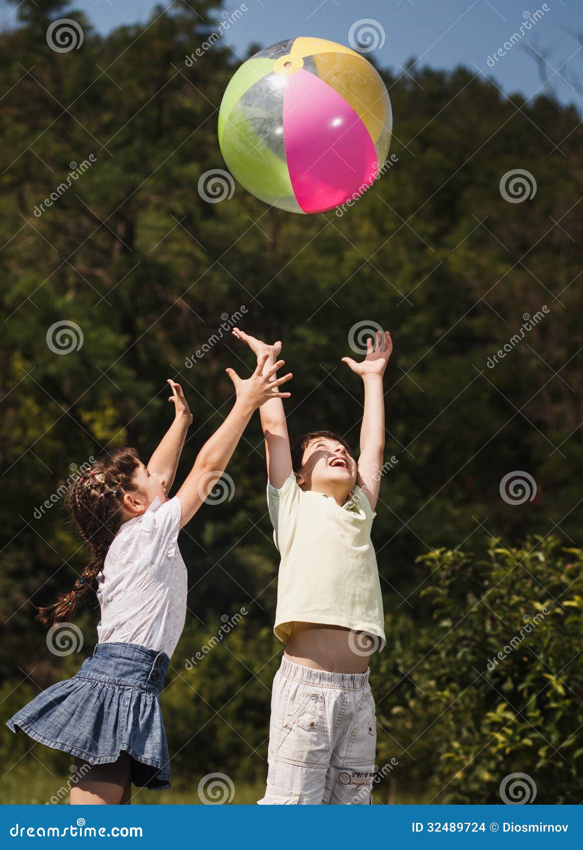 Multi-ethnic Children Playing Ball Stock Photo - Image of people ...