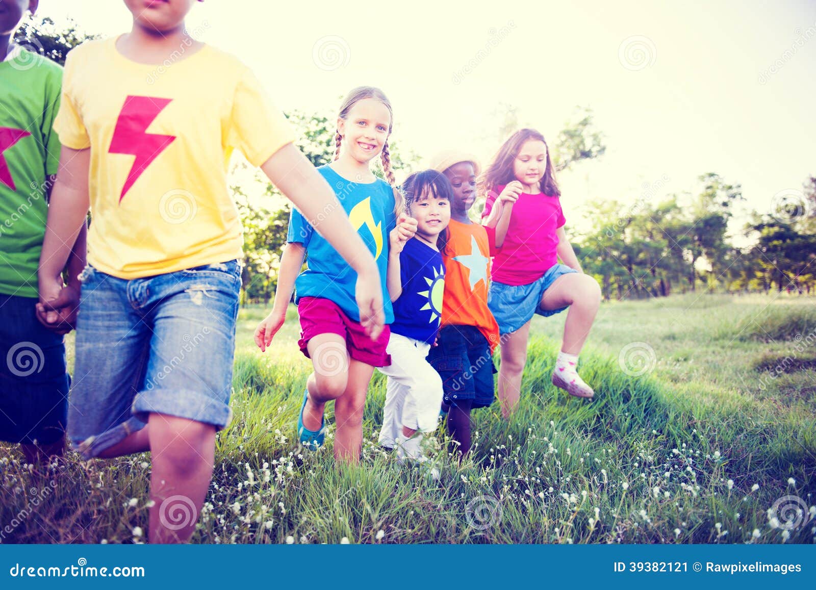 Multi-Ethnic Children Walking Together Stock Image - Image of freedom ...