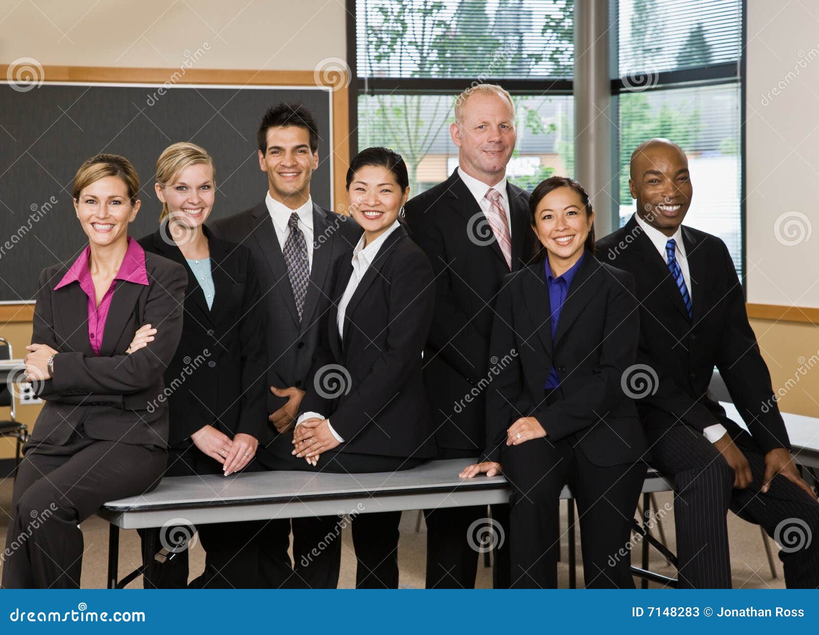 Multi-ethnic Co-workers Posing Stock Image - Image of businesswoman ...
