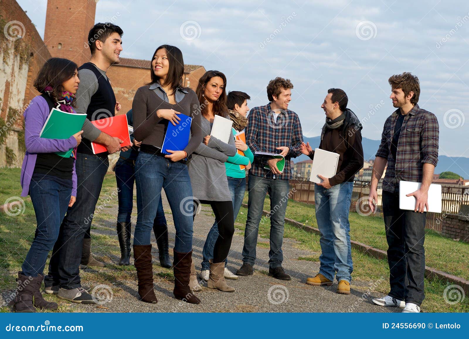 Multi-Ethnic College Students Stock Photo - Image of break, park: 24556690