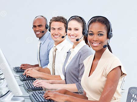 Multi-ethnic Customer Service Representatives Stock Image - Image of ...